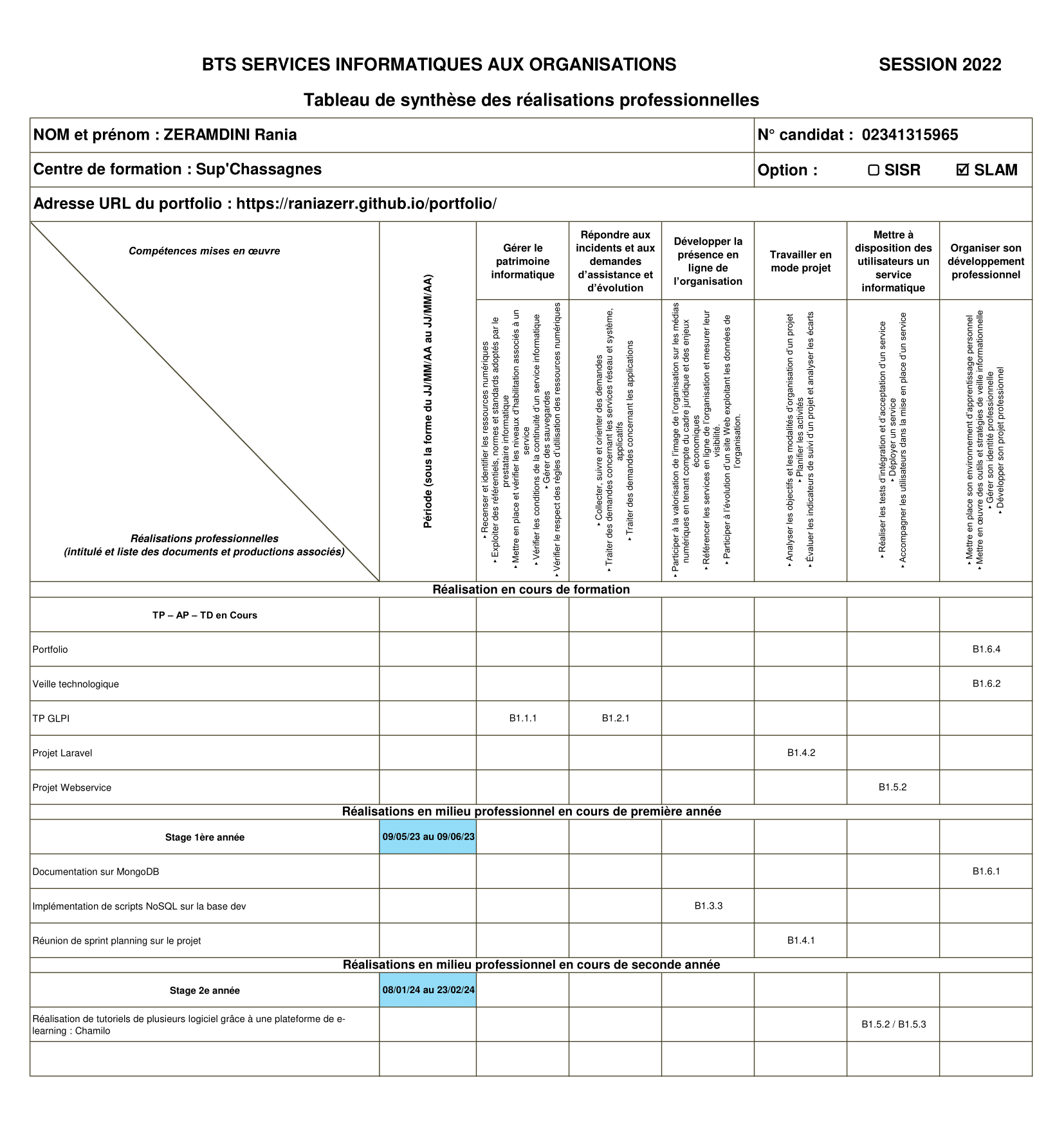 Portfolio - Rania ZERAMDINI
